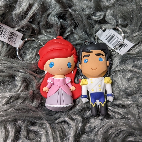 Toys | 2 Figural 3d Keychain Disney Princess Arial And Prince Eric ...